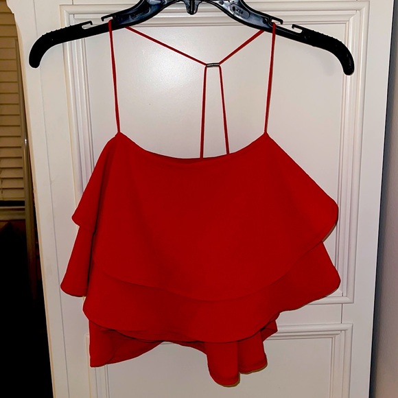 Lulus | Tops | Lulus Red Sleeve Top | Poshmark